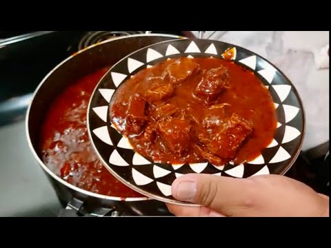 carne de res en salsa roja #video #food #receta | recetástico