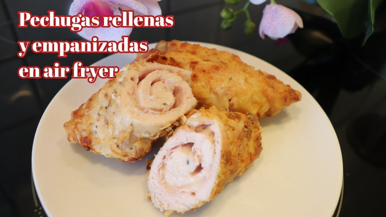 PECHUGAS RELLENAS Y EMPANIZADAS EN FREIDORA DE AIRE | recetástico