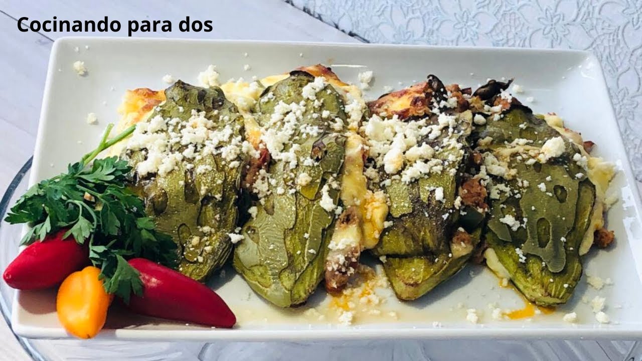 Nopales rellenos en freidora de aire|Cocinando para dos | recetástico