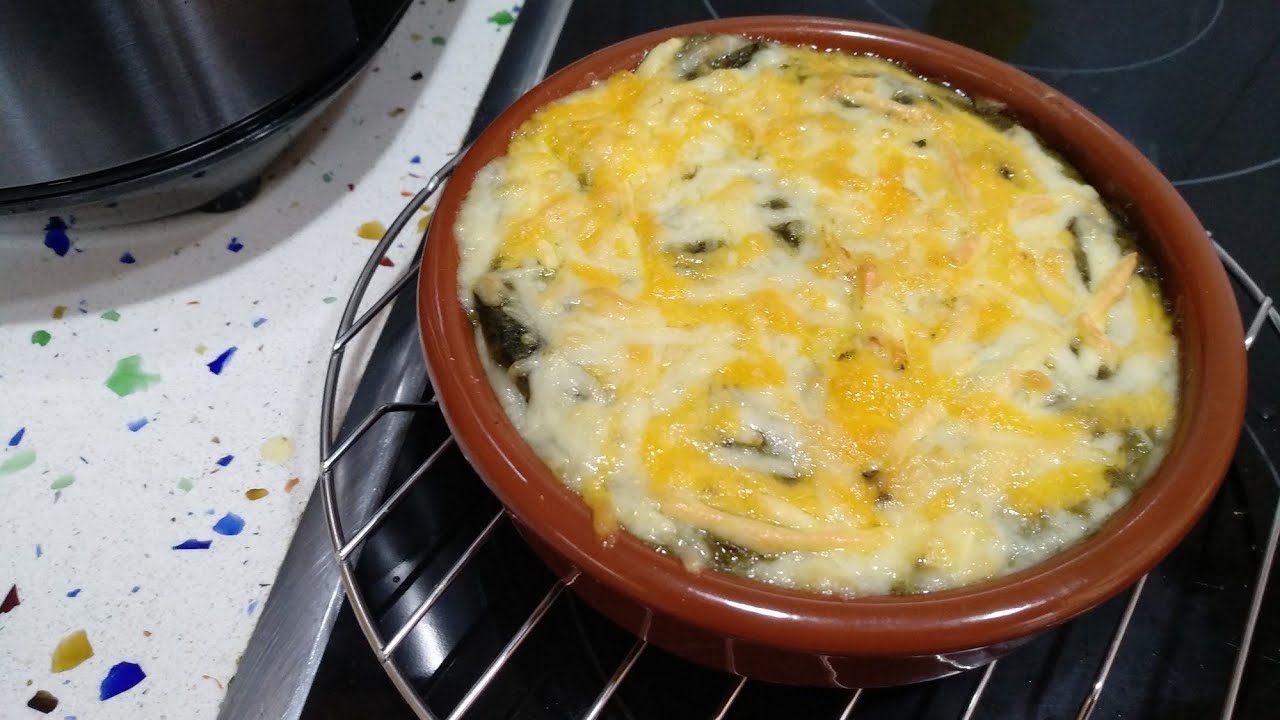 Espinacas a la crema en mambo, gratinadas en freidora de aire | recetástico