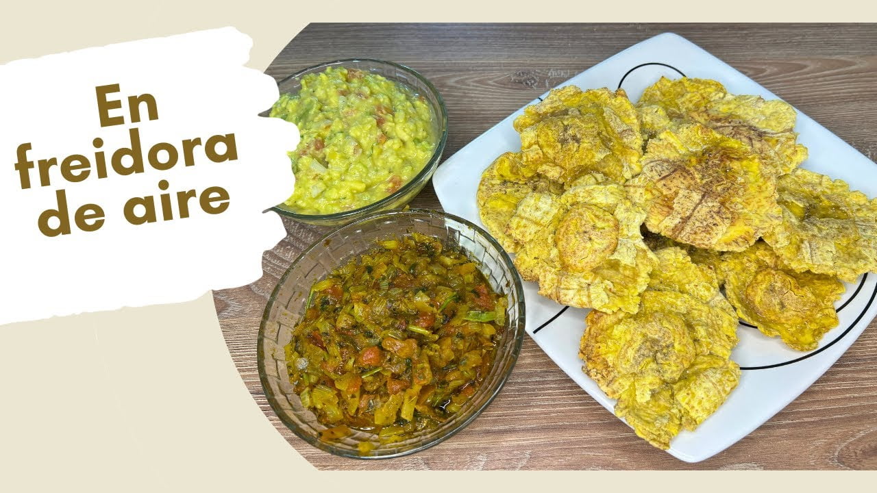 Cómo hacer deliciosos PATACONES CON HOGAO CASERO en freidora de aire ...