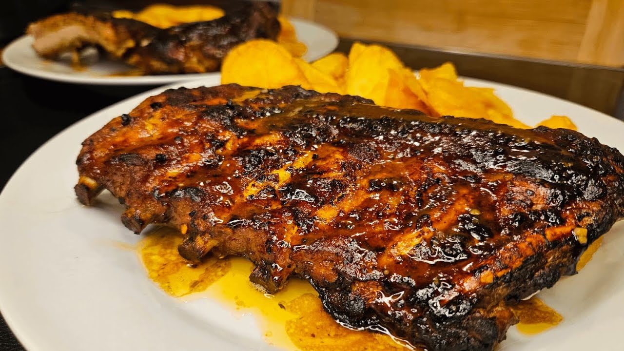 COSTILLAS DE CERDO BBQ en FREIDORA DE AIRE #airfryer | recetástico