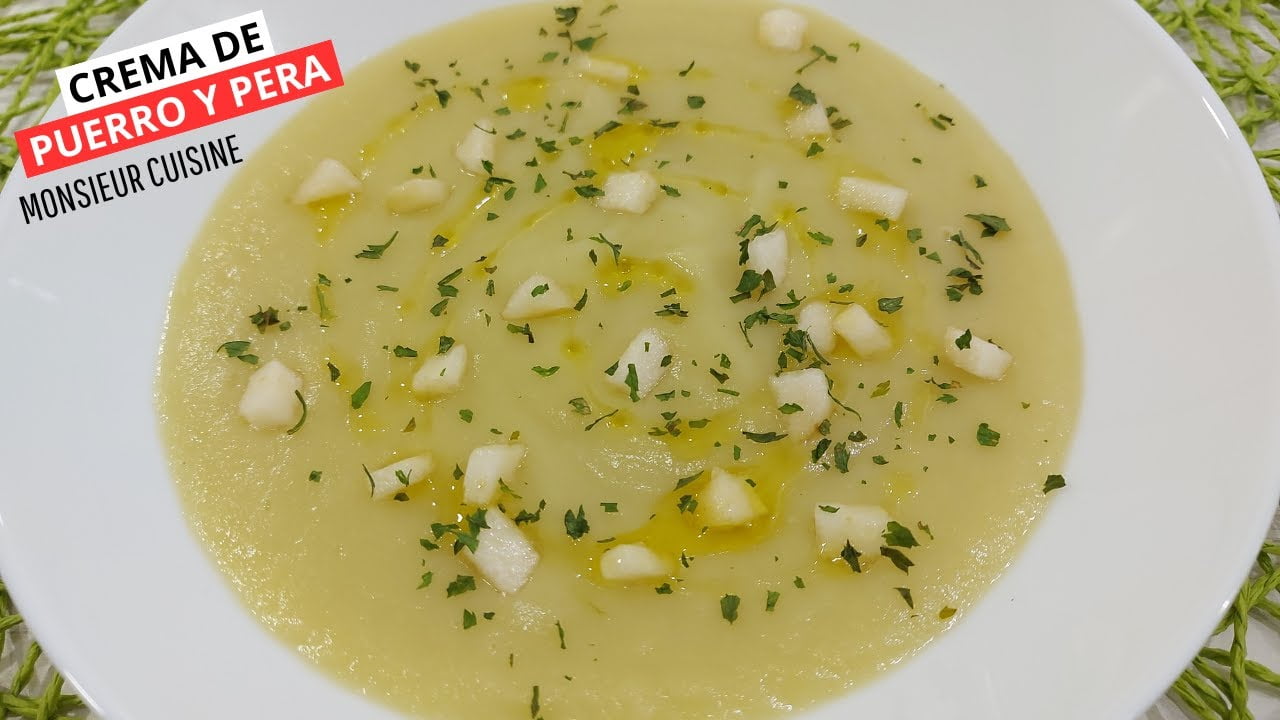 Crema de puerros y pera en Monsieur Cuisine y Thermomix | recetástico