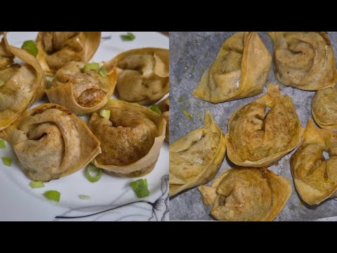 Air fryer wontons Recipe | Veg wontons Recipe in Air fryer | Wontons ...