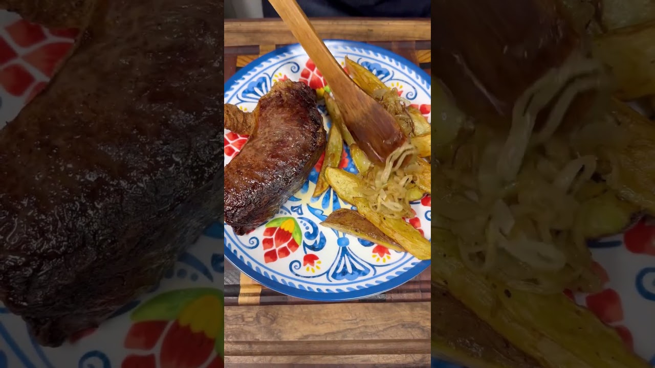 Lomo a lo pobre en la freidora de aire 🥩🤠#viral #fyp #cocinar #chile # ...