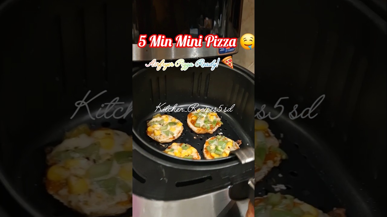 Bread Mini Pizza in Airfryer | 5 Minute Bread Pizza Recipe | Quick ...