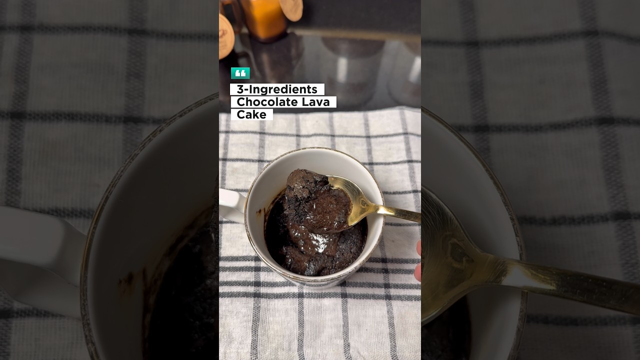 3 ingredients Chocolate lava cake which you can make in both air fryer ...